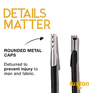 fuxton Zero Gravity Bungee All in Replacement kit, Replacement Cord for Zero Gravity Chair, Outdoor Recliner, Patio Furniture Repair kit, 4 Cords - Black