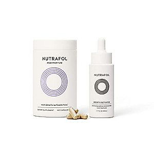 Nutrafol Postpartum Hair Growth Supplement & Growth Activator Duo | Clinically Proven for Visibly Thicker Hair & Less Shedding | Breast-Feeding Friendly Ingredients | 1 Month Supply