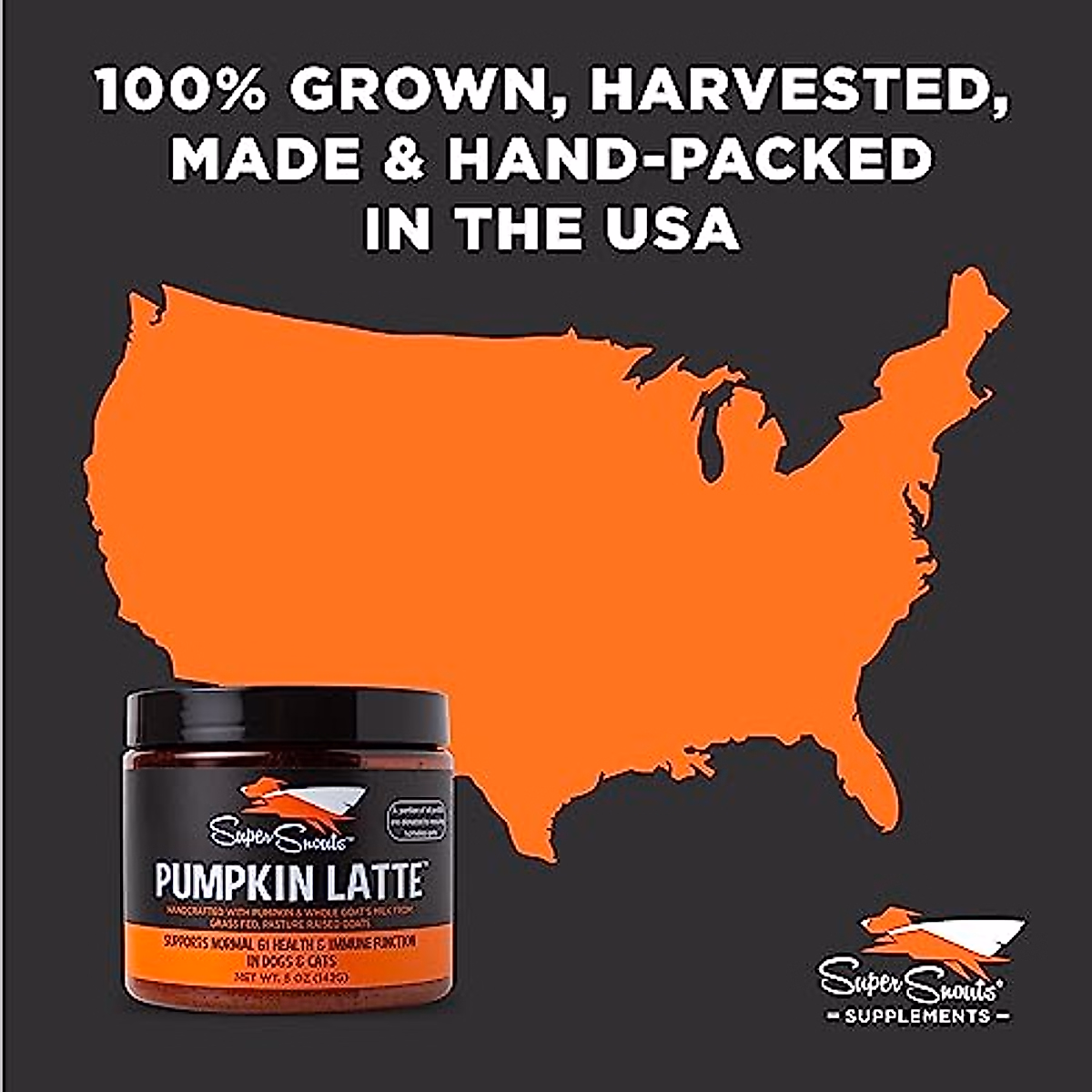 Diggin's Your Dog Super Snouts Pumpkin Latte Digestive Supplement for Dogs and Cats, 5 Ounce - Antibiotic Free, Maintains Healthy Gut, Promotes Stool Consistency