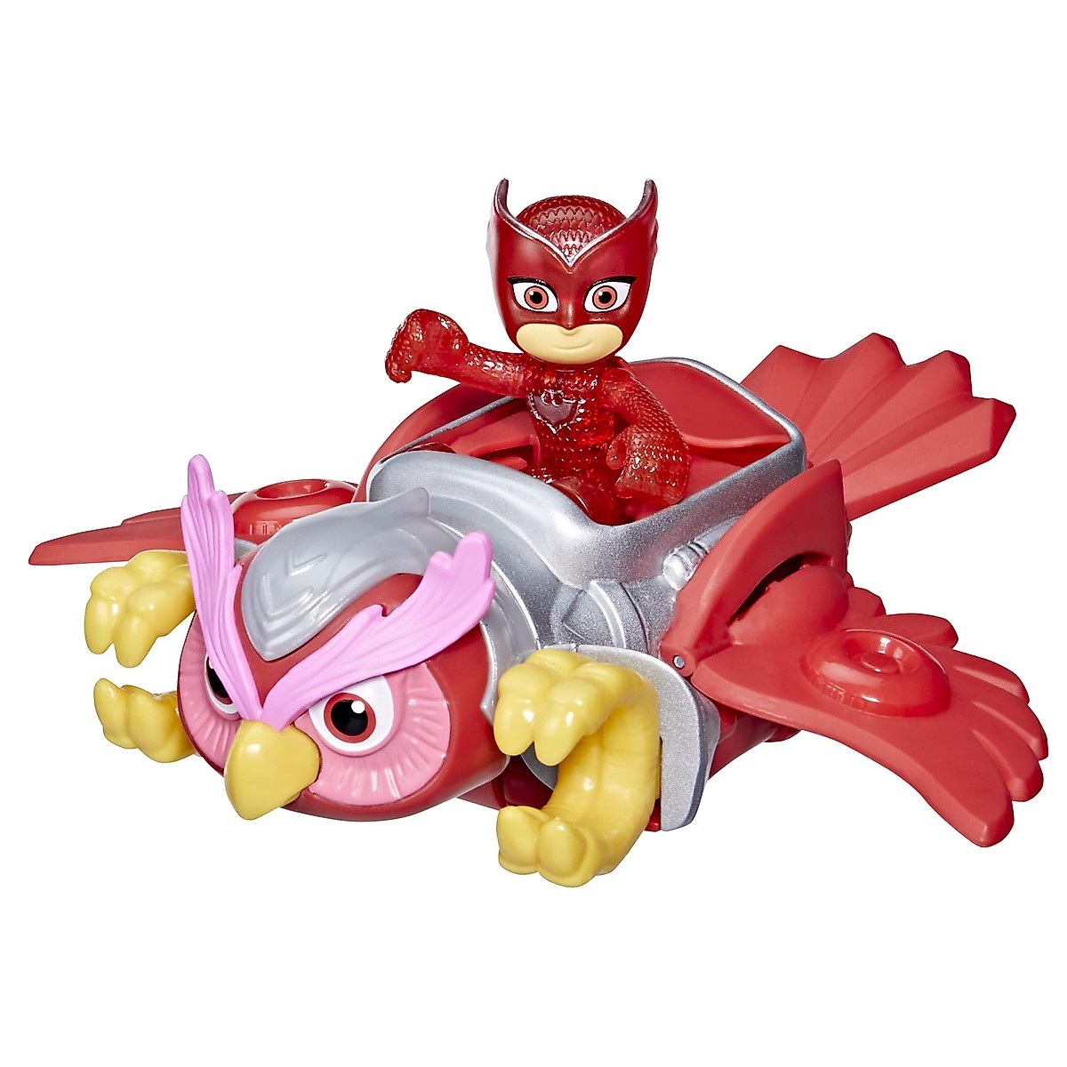 PJ Masks Animal Power Owlette Animal Rider Deluxe Vehicle, Eagle Owl Toy with Owlette Action Figure, Superhero Toys, Preschool Toys for 3 Year Old Girls and Boys and Up