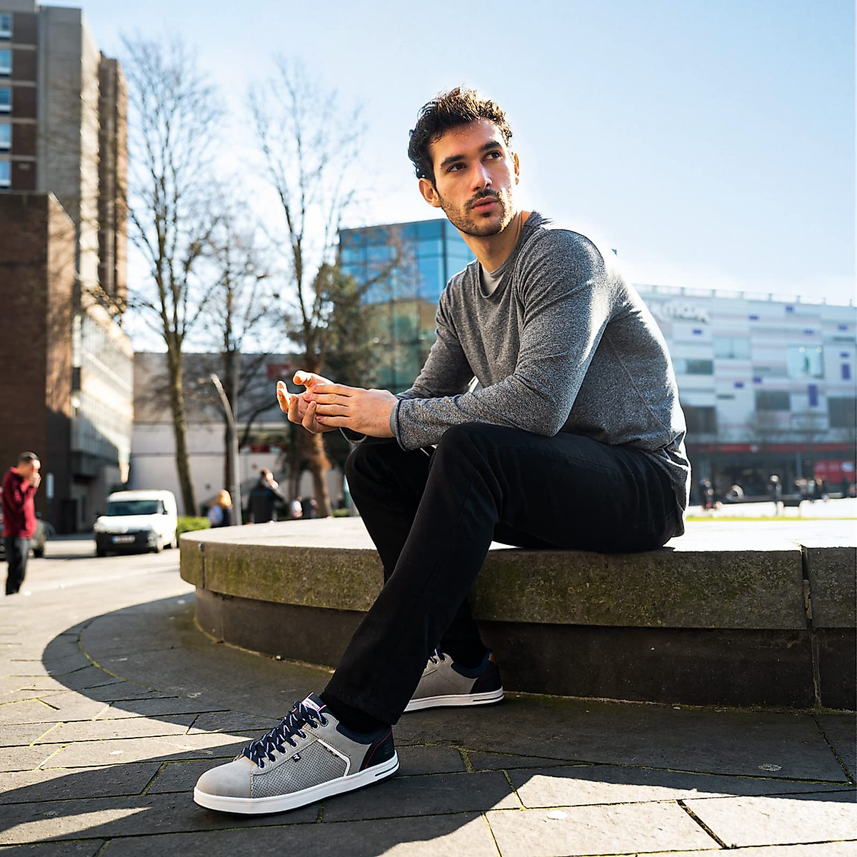 AX BOXING Mens Casual Shoes Fashion Sneakers Breathable Comfort Walking Shoes for Male(Aa Gray, Numeric_9)