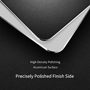 HONKID Metal Aluminum Mouse Pad, Office and Gaming Thin Hard Mouse Mat Double Sided Waterproof Fast and Accurate Control Mousepad for Laptop, Computer and PC,9.05"x7.08", Silver