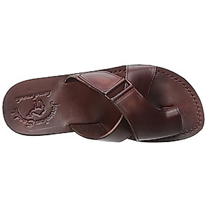 Asher - Leather Slide On Sandal - Brown