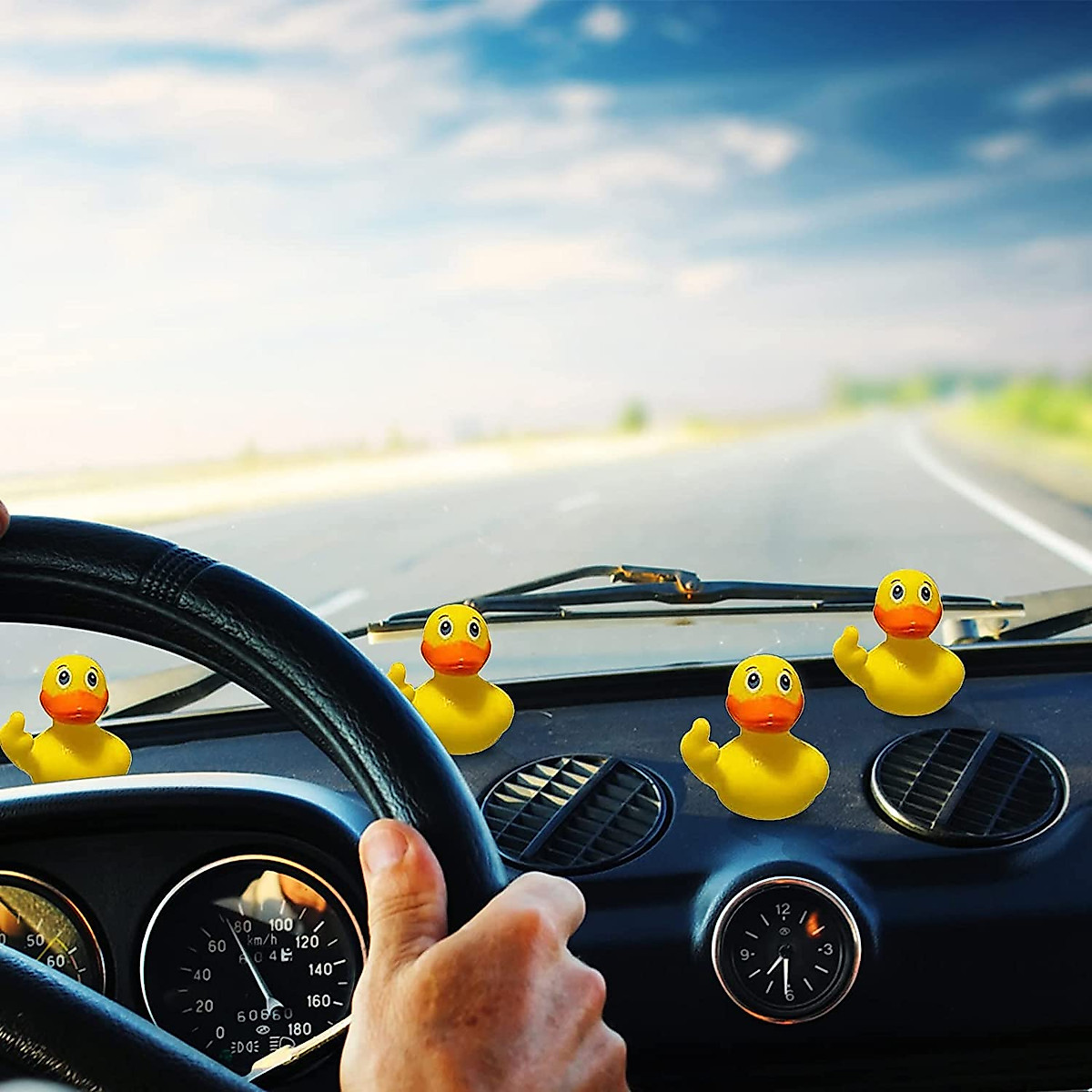 Rubber Ducks, 2.28" The Finger Rubber Duck, Cute Small Rubber Ducks Funny Rubber Ducky Car Accessories for Jeep Car Dashboard Decorations (6)