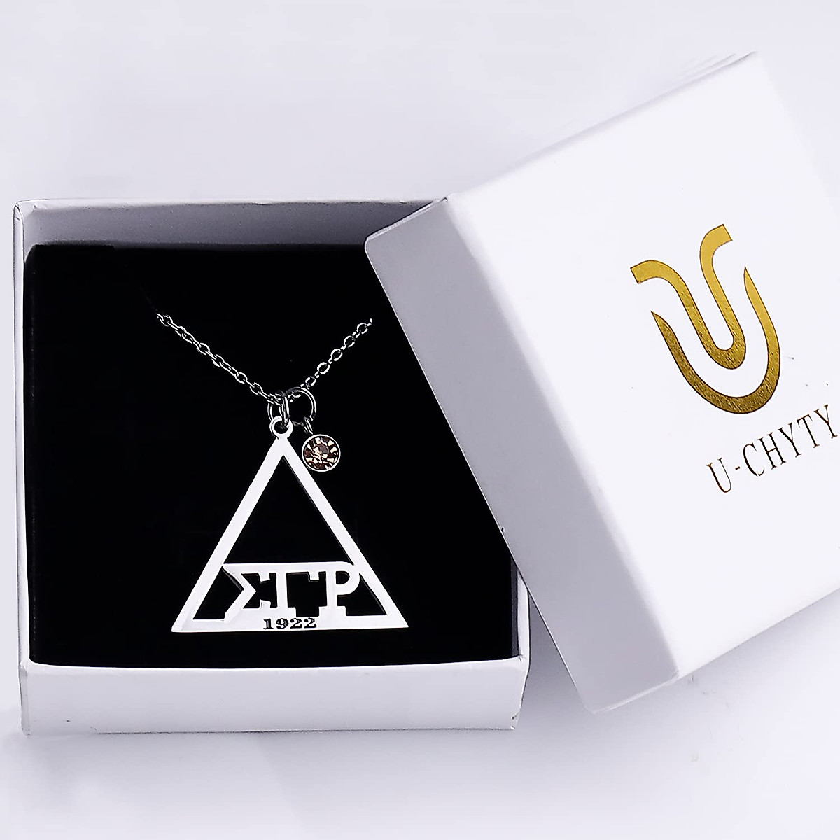 U-CHYTY Sigma Gamma Rho Sorority Necklace 1922 Sorority Paraphernalia Necklace Greek Sorority Jewelry for Women(NL)