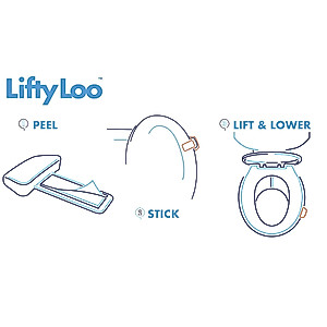 Lifty Loo Toilet Seat Handle - Lift More, Less Mess -Easy Application 2 Pack