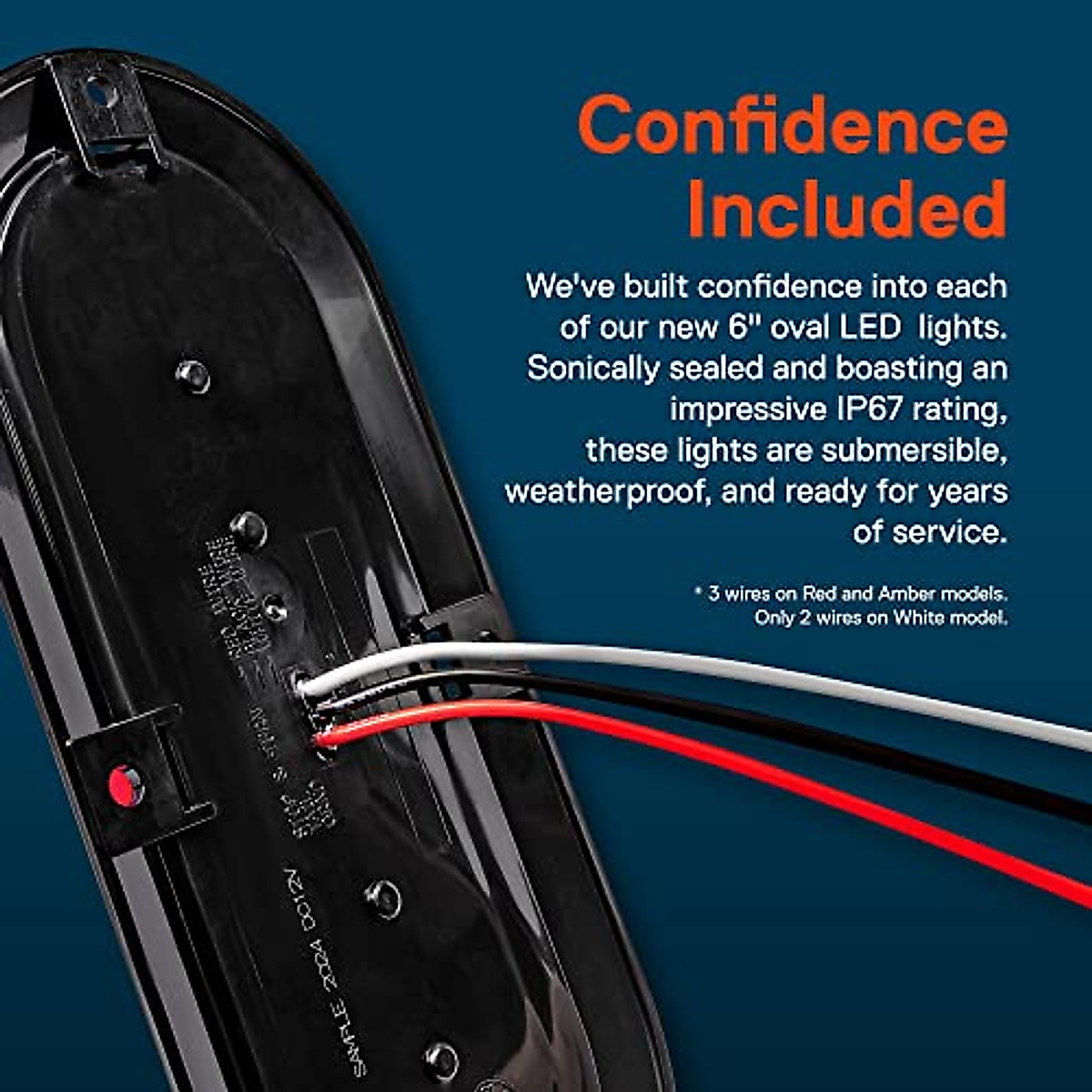 TRUE MODS 4 Red + 2 White 6 inch Oval LED Trailer Tail Light Kit [Surface-Mount] [DOT FMVSS 108 & SAE] [IP67 Waterproof] Stop Brake Turn Reverse Back Up Trailer Lights for RV Truck