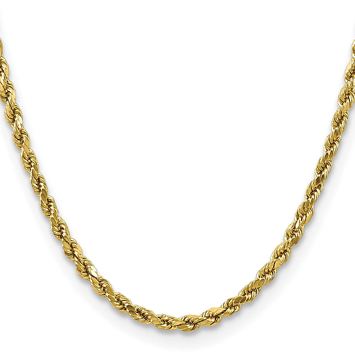Avariah 10k Yellow Gold 4mm Semi-solid Diamond Cut Rope Chain - 24"