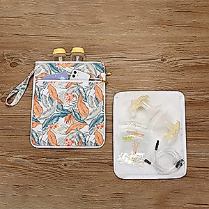 V-COOOL Breast Pump Parts Bag, Pump Bag with Leaves Wet/Dry Bag for Breast Pump Parts, Breast Pump Bag Wet Bag for Breast Pump with Staging Mat Detachable (Leaves)