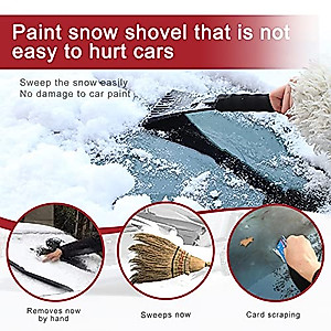 Dewkou Pack-2 Ice Scraper for Car, Car Windshield Window Snow Scraper, Car Window Frost Removal Brush Tool, Automobile Windscreen Defrost Squeegee for Winter, Universal Size for SUV, Cars