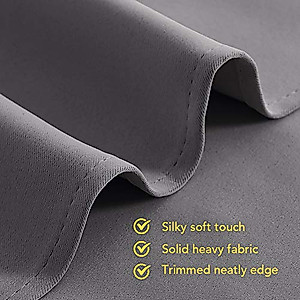 NICETOWN Grey Blackout Curtain Panels for Bedroom, Thermal Insulated Grommet Top Blackout Draperies and Drapes for Basement (2 Panels, W70 x L54-inch, Grey)
