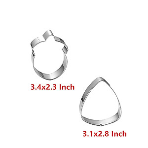 Fall Thanksgiving Cookie Cutters Set - 8 Pieces - Pumpkin, Football,Turkey, Maple Leaf, Oak Leaf,Squirrel,Candy Corn and Acorn- Stainless Steel