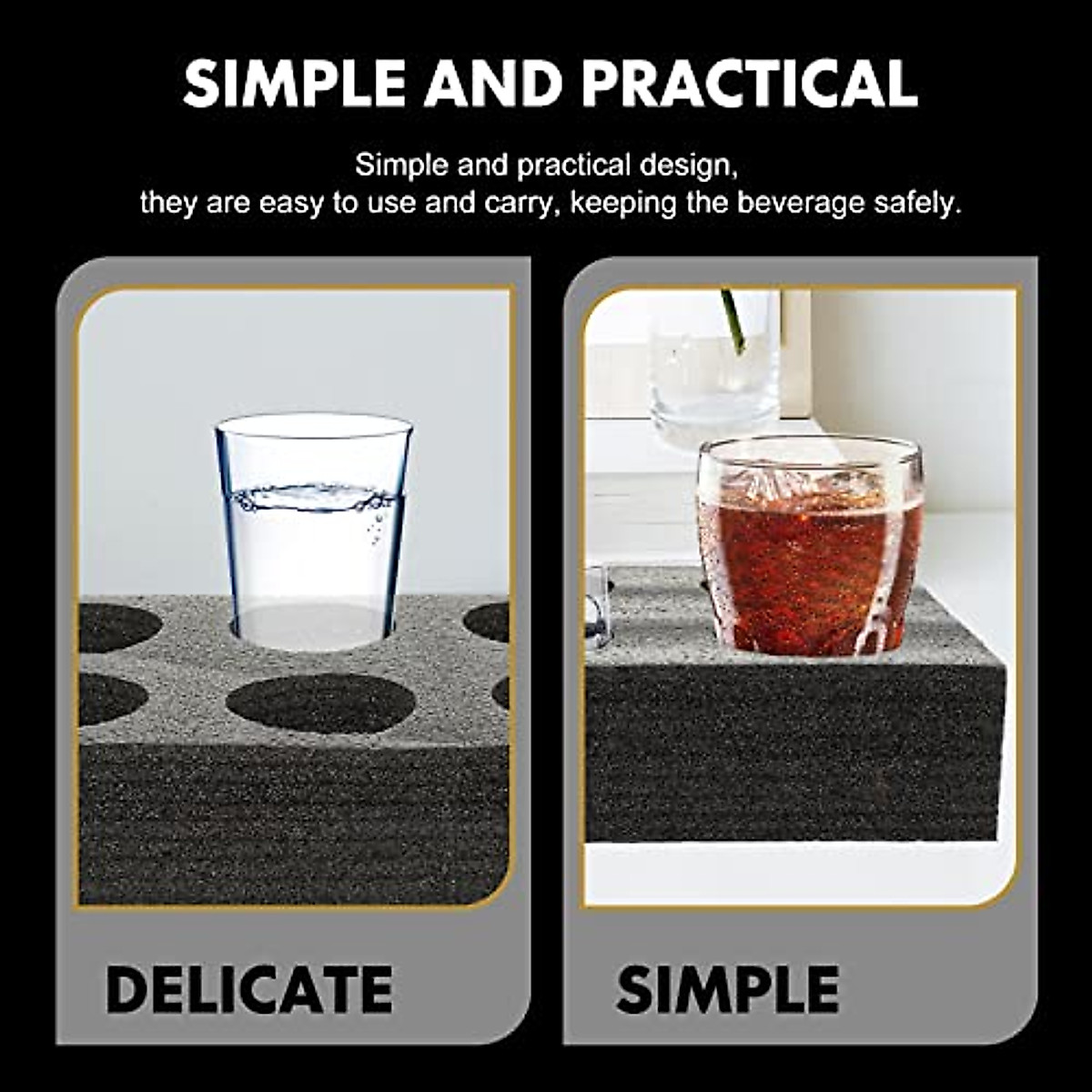 Cabilock 2pcs Pearl Cotton Cup Holder Drink Carrier Holder Drink Carry Tray Beverage Carrier Tray Cold Drinks Carrier Take Out Containers Coffee Mug Holder Cup Carrier Tray Outdoor Beer Can