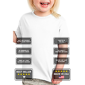 Custom Shirt for Boys Girls Toddler Personalized Your Own Image Photo Text T-Shirt Front/Back Print Black 4T