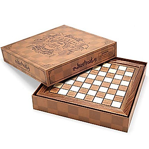 AMEROUS Magnetic Wooden Chess Set, 12.8" x 12.8" Chess Board Game with 2 Built-in Storage Drawers - 2 Bonus Extra Queens - Chess for Beginner, Kids and Adults, Gift Packaging