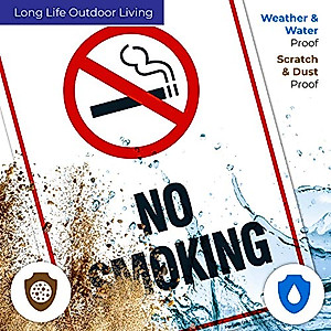 Sigo Signs - No Smoking Metal Sign, (4 Pack) 10x7 Inches, Rust Free .040 Aluminum, Fade Resistant, Made in USA