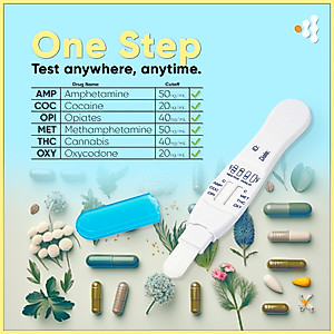 Prime Screen 6 Panel Multi-Drug Oral Fluid Test, One Step Employment and Insurance Testing (AMP, COC, MET, OPI, OXY, THC) EXP 2024-08-24- [5 Pack]
