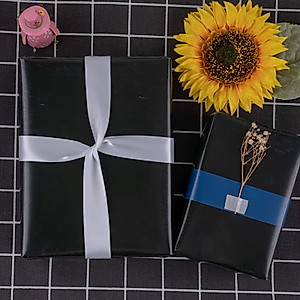 RUSPEPA Black Wrapping Paper Solid Color for Wedding, Birthday, Shower, Congrats, and Holiday - 30 inches x 32.8 feet