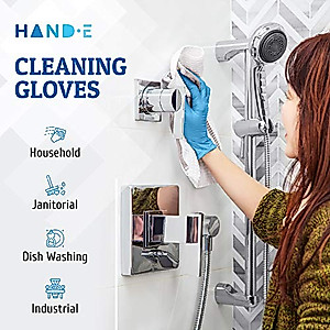 Hand-E Touch Disposable Blue Nitrile Gloves X Small 1000 Count - Latex Free Gloves, Powder Free, Medical Exam, Cooking