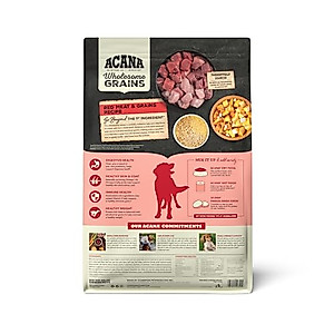 ACANA Wholesome Grains Dry Dog Food, Red Meat and Grains, Gluten Free, Beef, Pork, and Lamb Recipe, 4lb