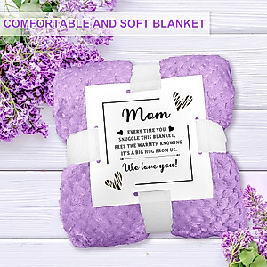 Gifts for Mom, Mothers Day Mom Gifts from Daughters Lavender Relaxing Gift Basket with Luxury Flannel Blanket Care Package, Unique Self Care Get Well Soon Gift, Birthday Gift for Women