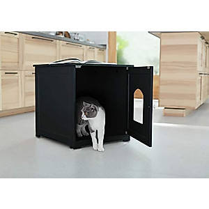 zoovilla Kitty Litter Loo – Hidden Litter Box Furniture, Black