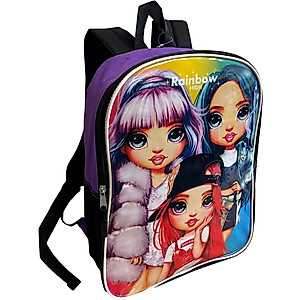 Rainbow High 15" School Backpack (Black-Purple)