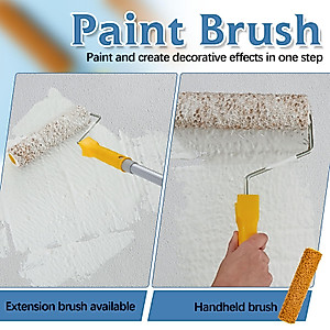 Willinglong 2 Pcs Paint Roller Covers with Roller Frame Kit, Paint Roller 9 Inch, Small Paint Rollers for Painting Walls, Home Improvement Paint Supplies(Texture Paint Roller)