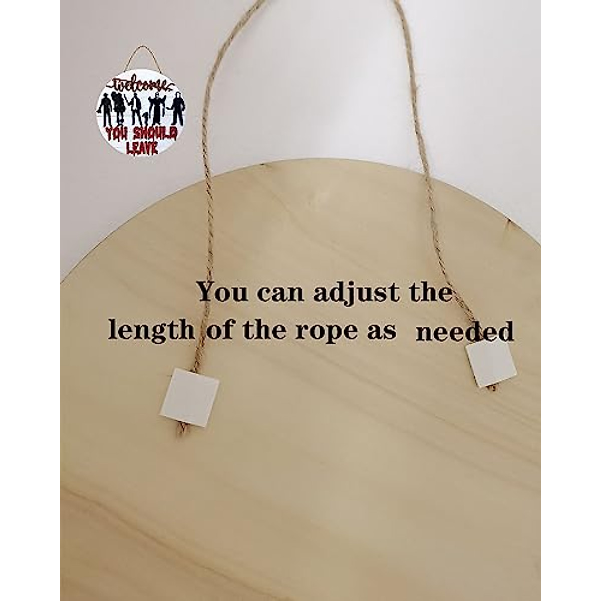 3D Horror Welcome Sign for Front Door Halloween Horror Classic Movie Character Welcome Wooden Door Sign Hanging Decoration,Halloween Wreath for Home Party Indoor Outdoor Porch Wall Decor