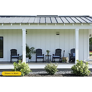 LuxCraft Plastic Poly Outdoor Rocking Chair, Front Porch Rocker, Patio Rocking Chair for Outside (Black)