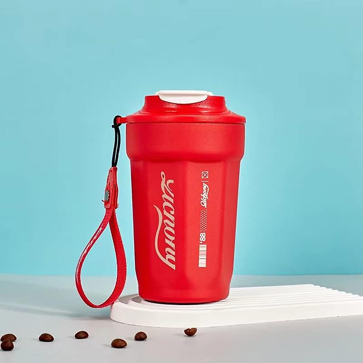 16 oz New 316 Stainless Steel Vacuum Insulated Tumbler - Coffee Travel Mug Spill Proof with Lid - Thermos Cup for Keep Hot/Ice Coffee,Tea and Beer (A)