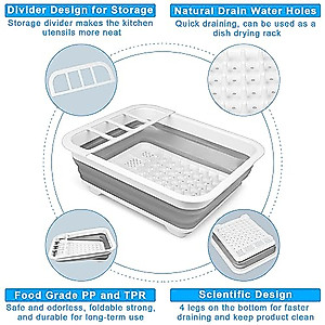 Seropy Roll Up Dish Drying Rack Over The Sink Drying Rack for Kitchen Counter, Rolling Dish Rack Over Sink Mat and Collapsible Dish Drying Rack Portable Dish Drainers for Kitchen Counter