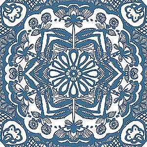 FloorPops 12-in by 12-in Blue Erina Peel & Stick Floor Tiles