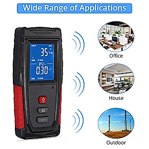 CAMWAY EMF Meter Electromagnetic Field Radiation Checker(1-1999V/m, 0.01-99.99μT) Handheld Mini Digital LCD EMF Detector Builtin Electromagnetic Radiation Sensor Sound-Light Alarm EMF Tester