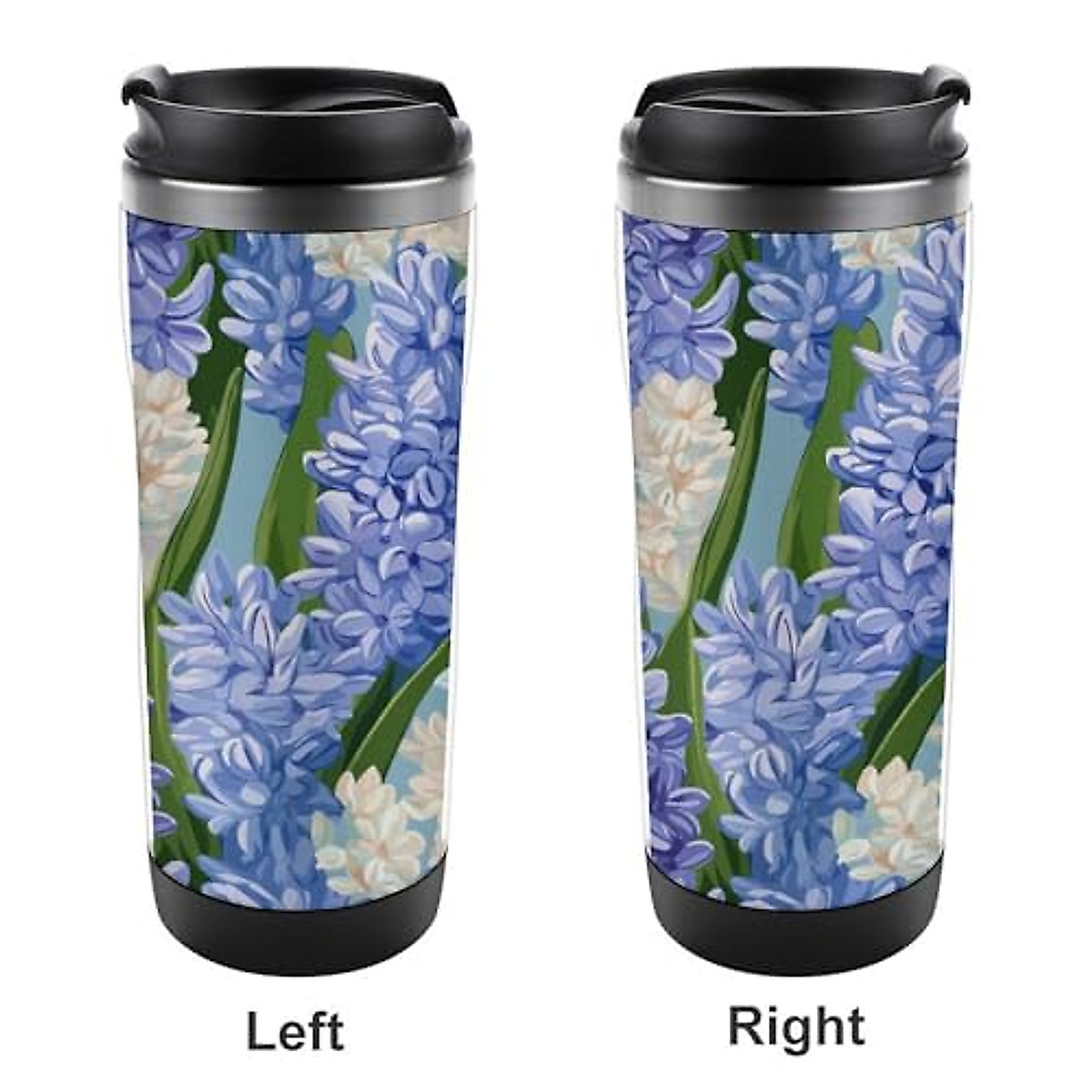 Hyacinth Flowers Travel Coffee Mug Reusable Insulated Drinking Cup with Lid for Home Outdoor Works 13 Oz