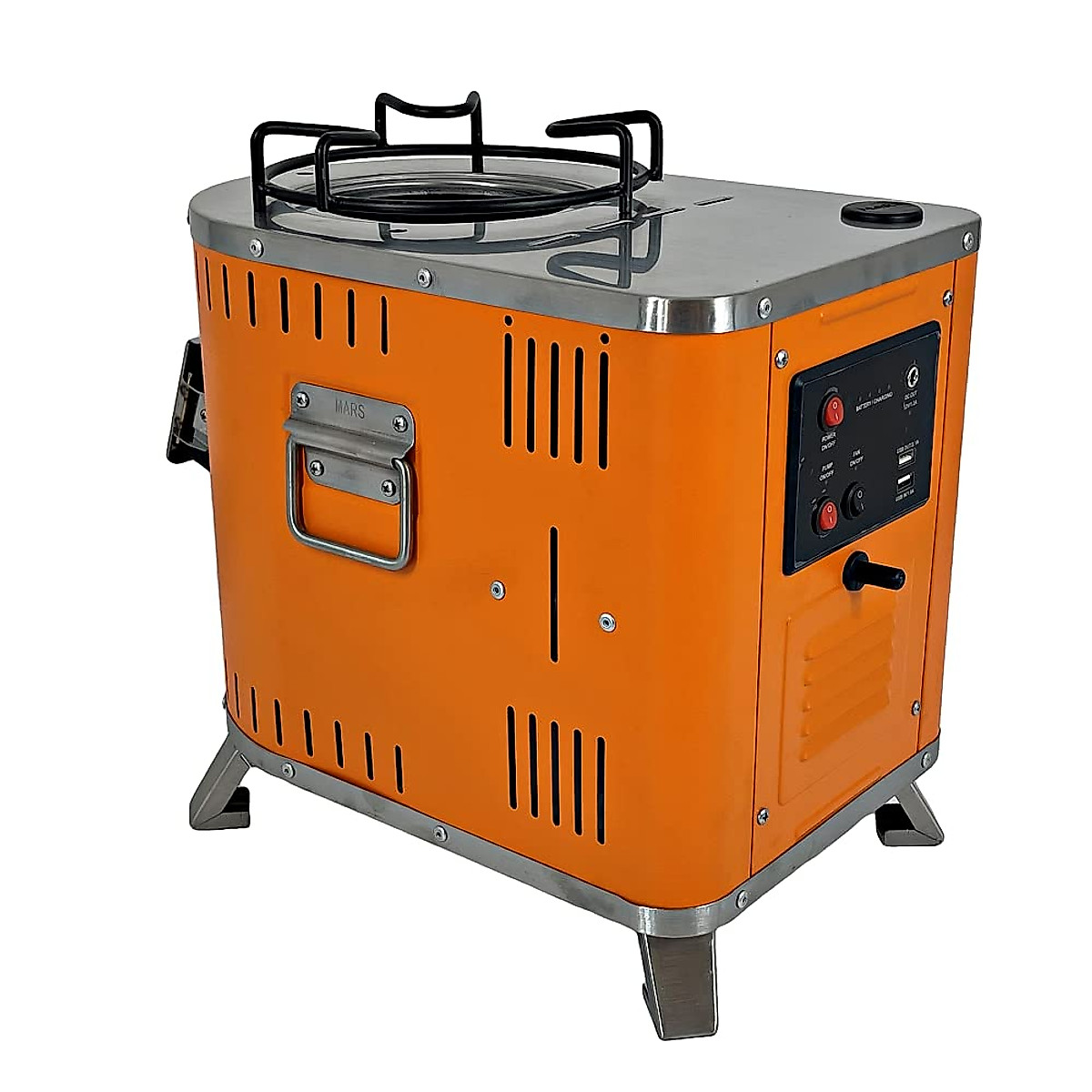 Drifters Portable Thermo-Electric Camp Stove for Wood, Pellet, Charcoal Cooking with Built-In Electricity Generator, 6000 mAH Battery and USB Plugs