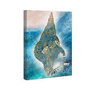 Wynwood Studio Nautical and Coastal Contemporary Canvas Wall Art Sound of Waves II Living Room Bedroom and Bathroom Home Decor 24 in x 36 in Blue and Gold