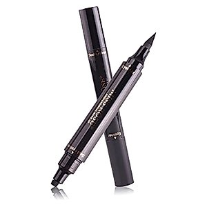Miss Rose Brand Eyes Liner Liquid Make Up Pencil Waterproof Black Double-ended Makeup Stamps Eyeliner Pencil