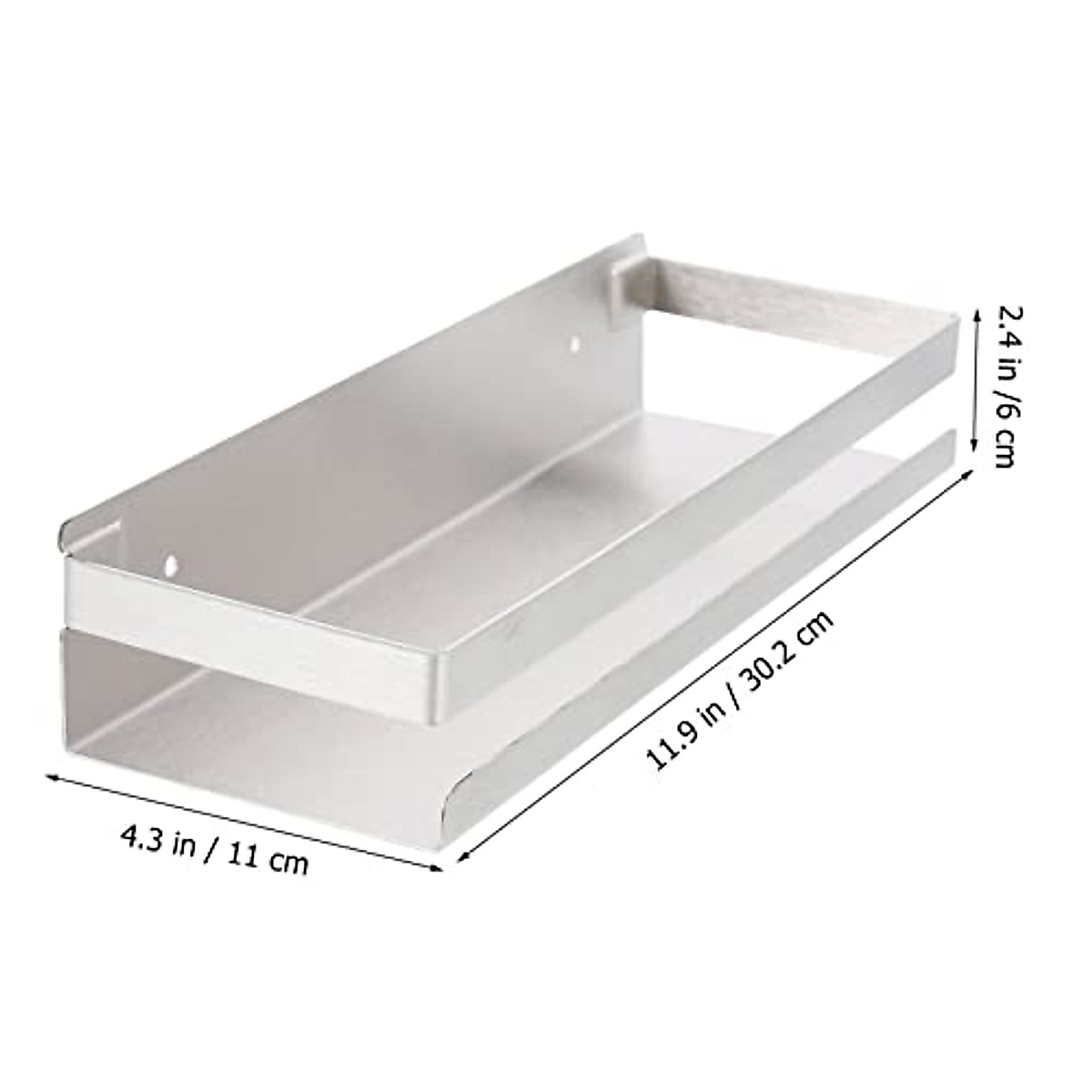 DOITOOL Wall Floating Shelves Floating Shelves Stainless Wall Mount Floating Shelves Kitchen Seasoning Rack Kitchen Storage Shelf Steel Wall Mounted Shower Storage Holder