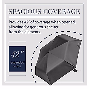Nautica 3-Section Auto-Open Auto-Close Umbrella - Sturdy Rainy Day Protection with Ergonomic Rubber Coated Handle