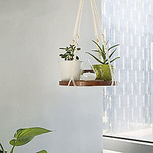 TIMEYARD Macrame Plant Hanger - Indoor Hanging Planter Shelf - Decorative Flower Pot Holder - Boho Bohemian Home Decor, in Box, for Succulents, Cacti, Herbs, Small Plants