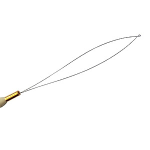 6 Pcs Micro Rings Hair Extension Loop Needle Threader Wire Pulling Hook Bead Tool for Silicone Link Rings Beads and Feathers Extensions Loop Tools