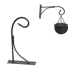 Hemoton Good Black Wrought Iron Flower Pot Rack Indoor Retro European Wall Hanging Flower Shelf Living Room Garden Balcony Bonsai Pot Rack Stand