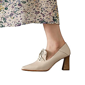 Women's Retro English Style Pointed Thick Heel French Single Shoes Size 9 Womens Shoes Casual