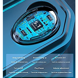 LIZHOUMIL Wireless Earbuds Environmental Noise Cancellation,A18 Bluetooth 5.1 in-Ear Headphones,Waterproof Stereo Earphones with Mic USB-C Charging Case,Built-in Mic Headset Bass for Sport Black