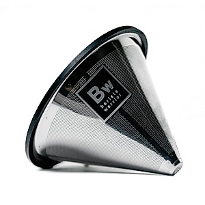 Barista Warrior Compatible for Hario V60 & Chemex Pour Over Coffee Filters - Reusable Stainless Steel - Best Coffee Maker and Bar Accessories (Silver)