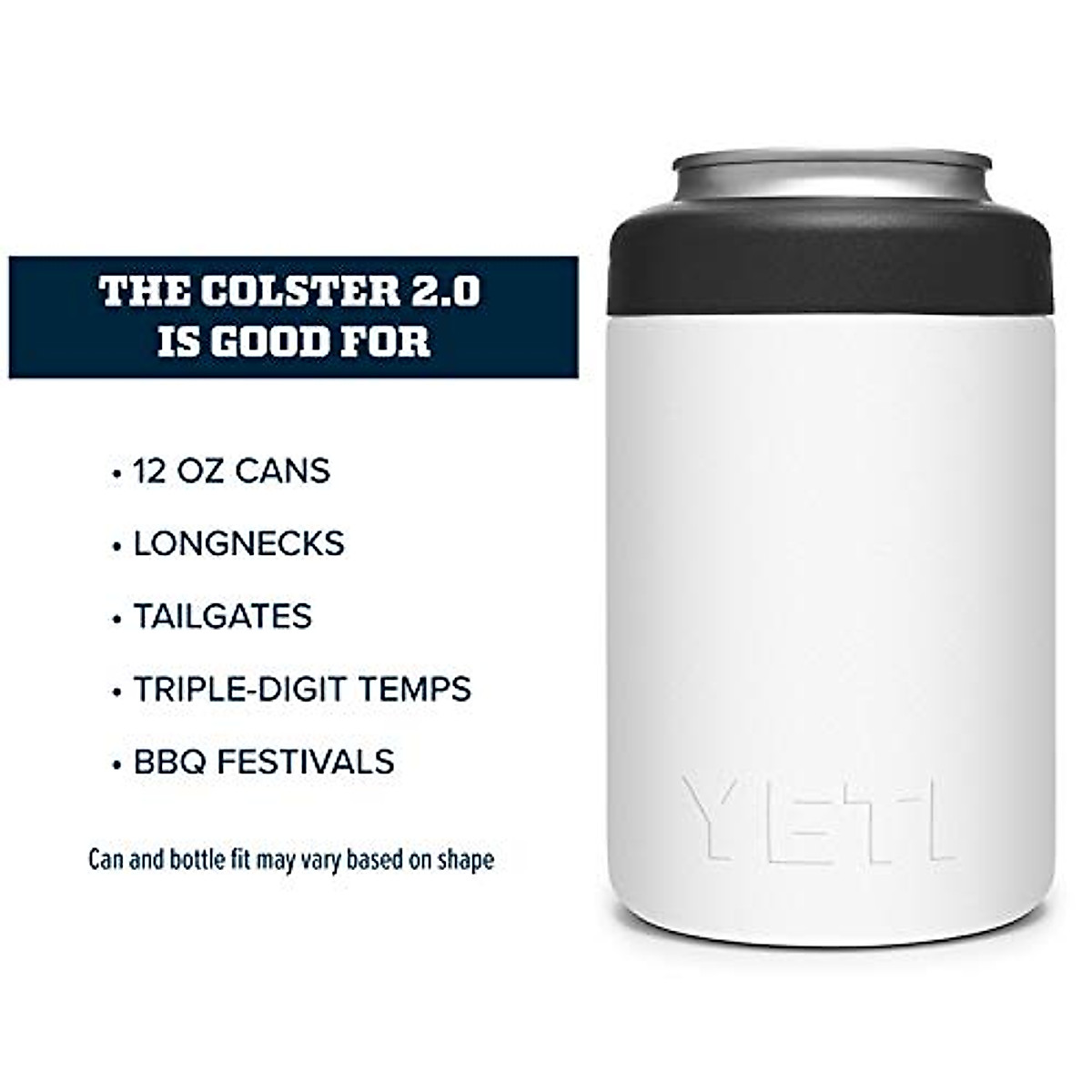 YETI Rambler 12 oz. Colster Can Insulator for Standard Size Cans, White (NO CAN INSERT)