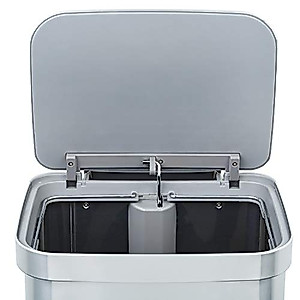 Glad Stainless Steel Step Trash Can with Clorox Odor Protection | Large Metal Kitchen Garbage Bin with Soft Close Lid, Foot Pedal and Waste Bag Roll Holder, 20 Gallon, All Stainless