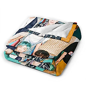 Plush Throw Flannel Blanket Home Furnishing Blanket Sofa Blanket Ultra Bedding Throws for Traveling Camping Gift 60'' x 50'' -4