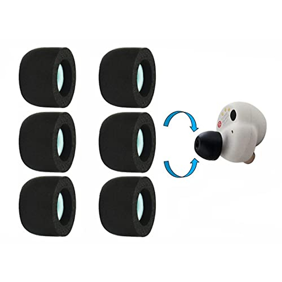 3X Pair Memory Foam Eartip Ear Bud Replacement for Sony True WF-1000XM4, WF-1000XM3 WF-XB700 Headset Headphone Earpad Cushion, No Silicone Ear Tip Pain, Anti-Slip, Fit in Charge Case (Size: Medium M)